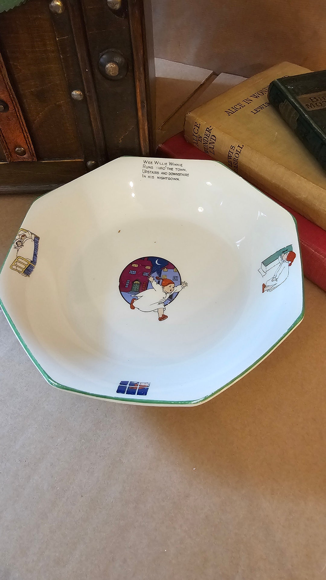Rare Crown Ducal Ware Nursery Rhyme Bowl Wee Willie Winkie 1950s ...