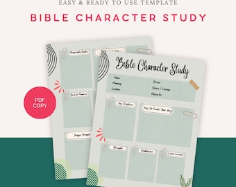 Printable Character Study in Depth Bible Study, Quiet Time Guide Bible ...