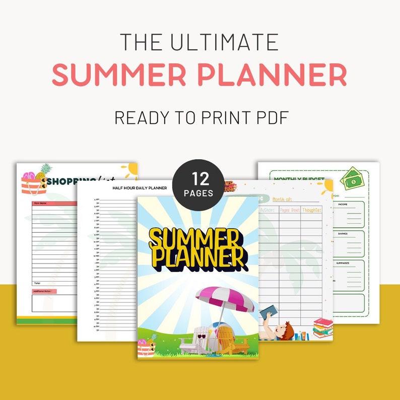 2024 Printable Kids Summer Planner, Printable Summer Planner, Summer ...
