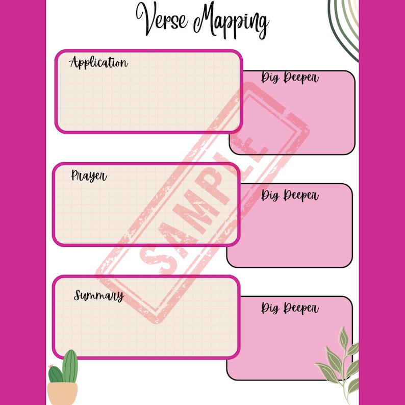 Bible Verse Mapping Template, Printable Bible Study Journal, Minimalist ...