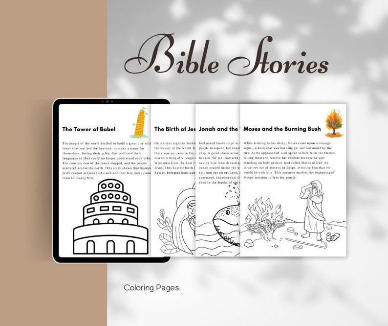 15 Illustrated Bible Stories for Kids | Digital Download | Bible Story ...