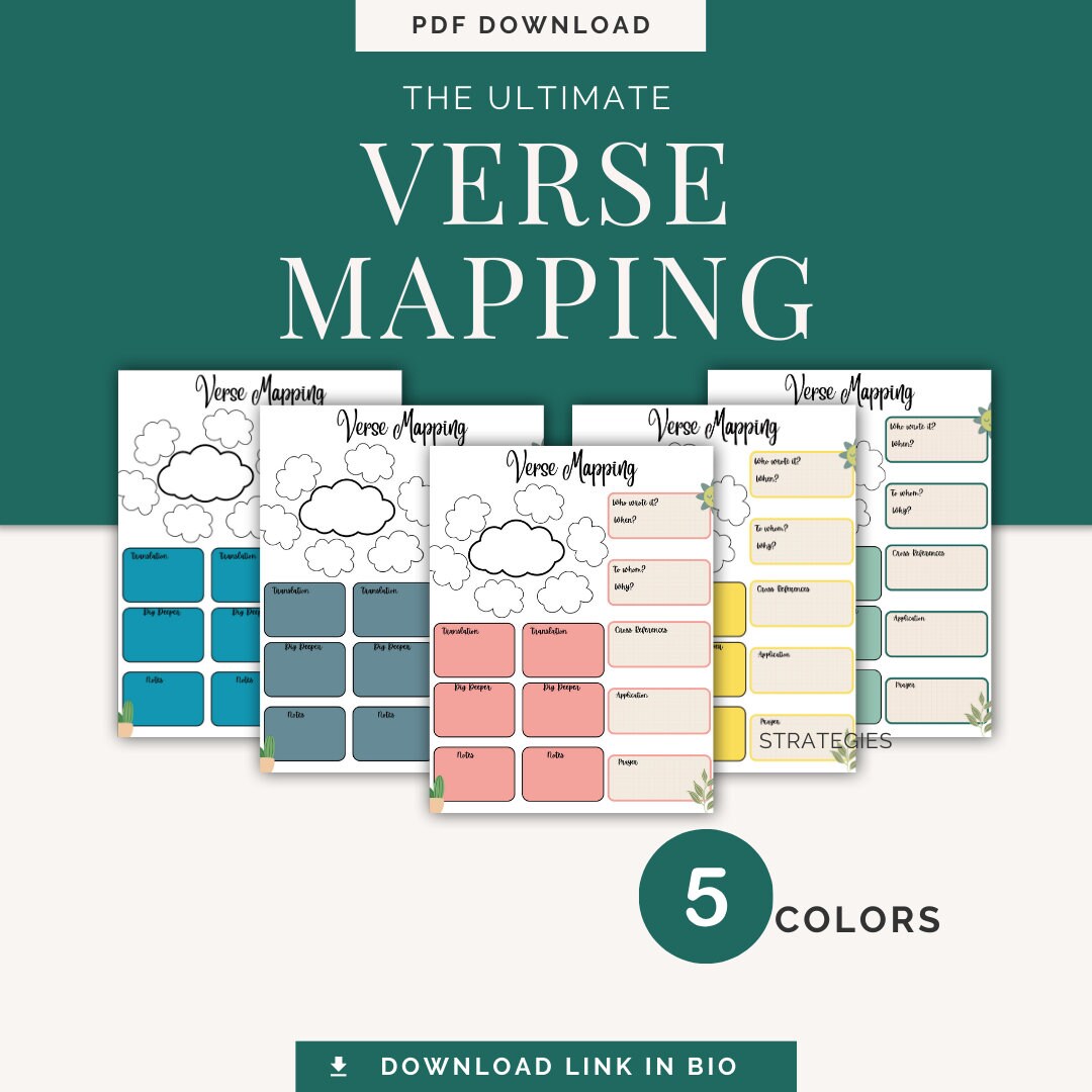 Bible Verse Mapping Template, Printable Bible Study Journal, Minimalist ...