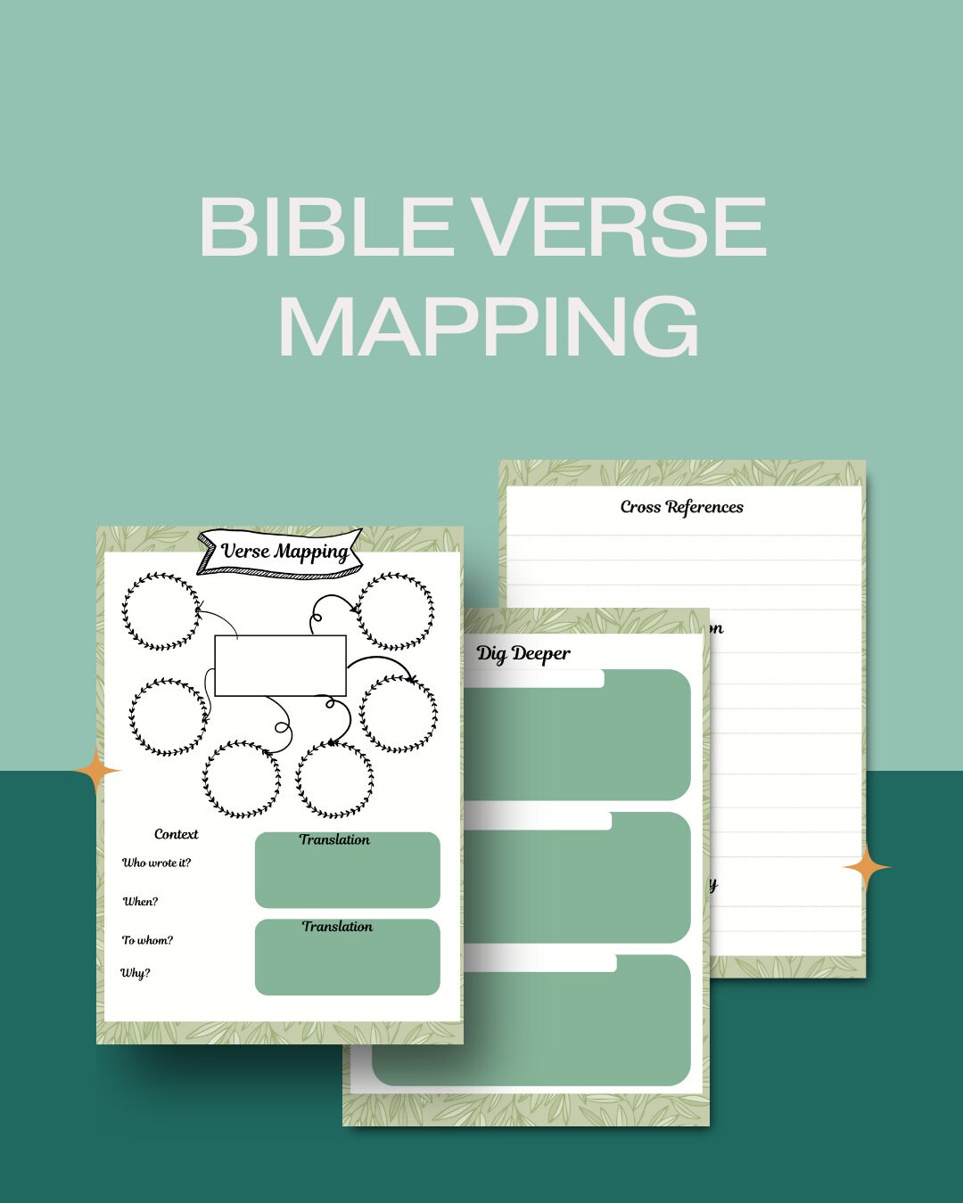 Bible Verse Mapping Template, Printable Bible Study Journal, Minimalist ...