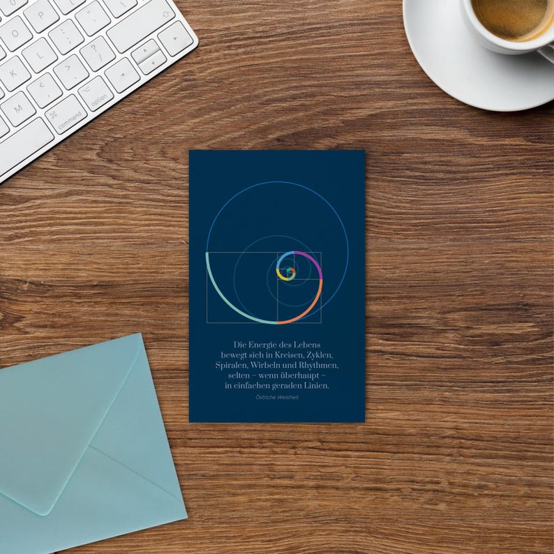 Greeting Card / Folding Card "fibonacci", From Sacred Geometry, With ...