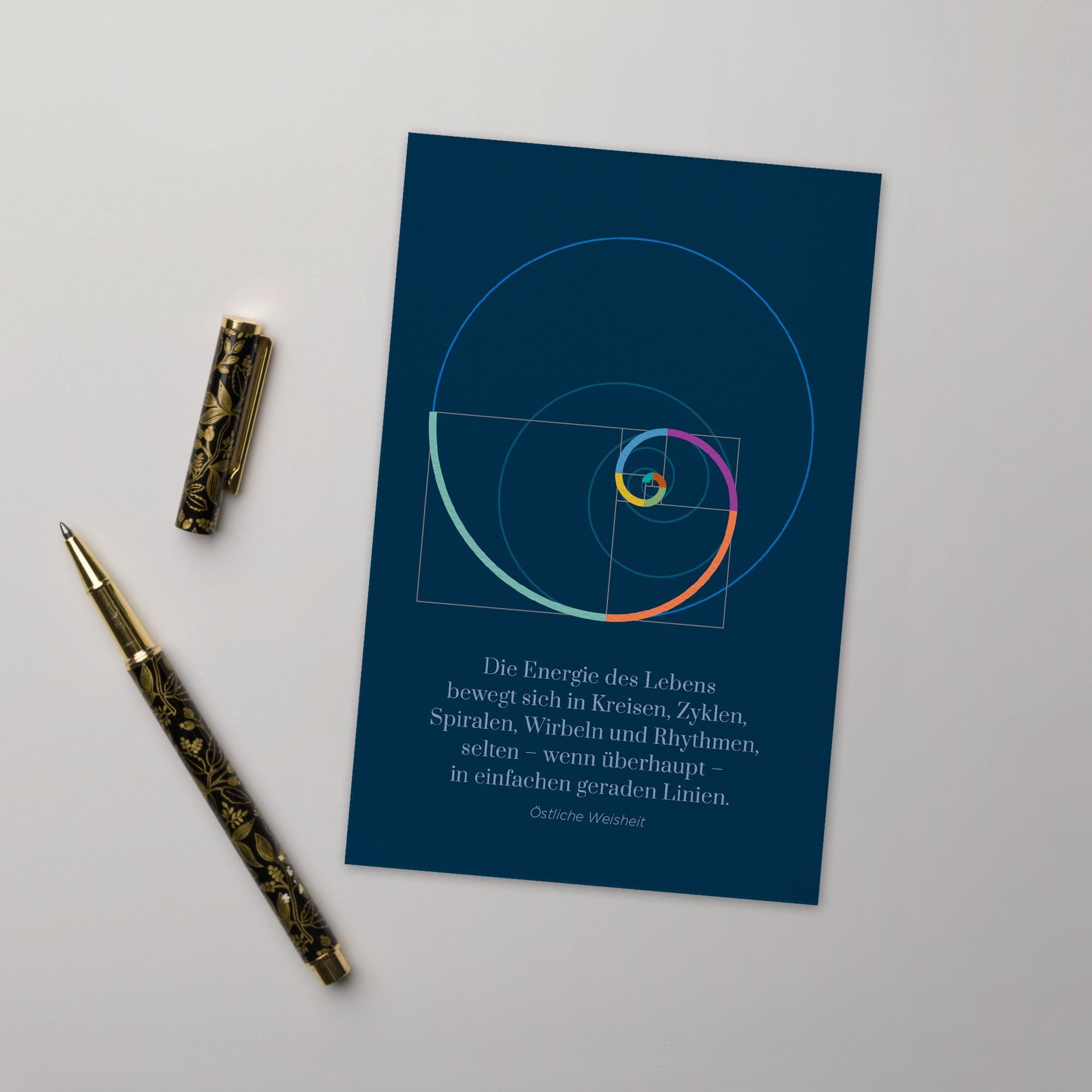 Greeting Card / Folding Card "fibonacci", From Sacred Geometry, With ...