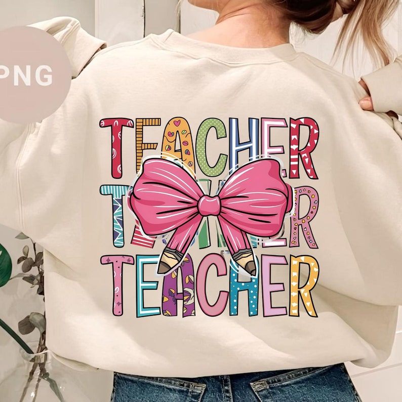 Coquette Teacher Png, Back to School Png,teacher Appreciation Gift ...
