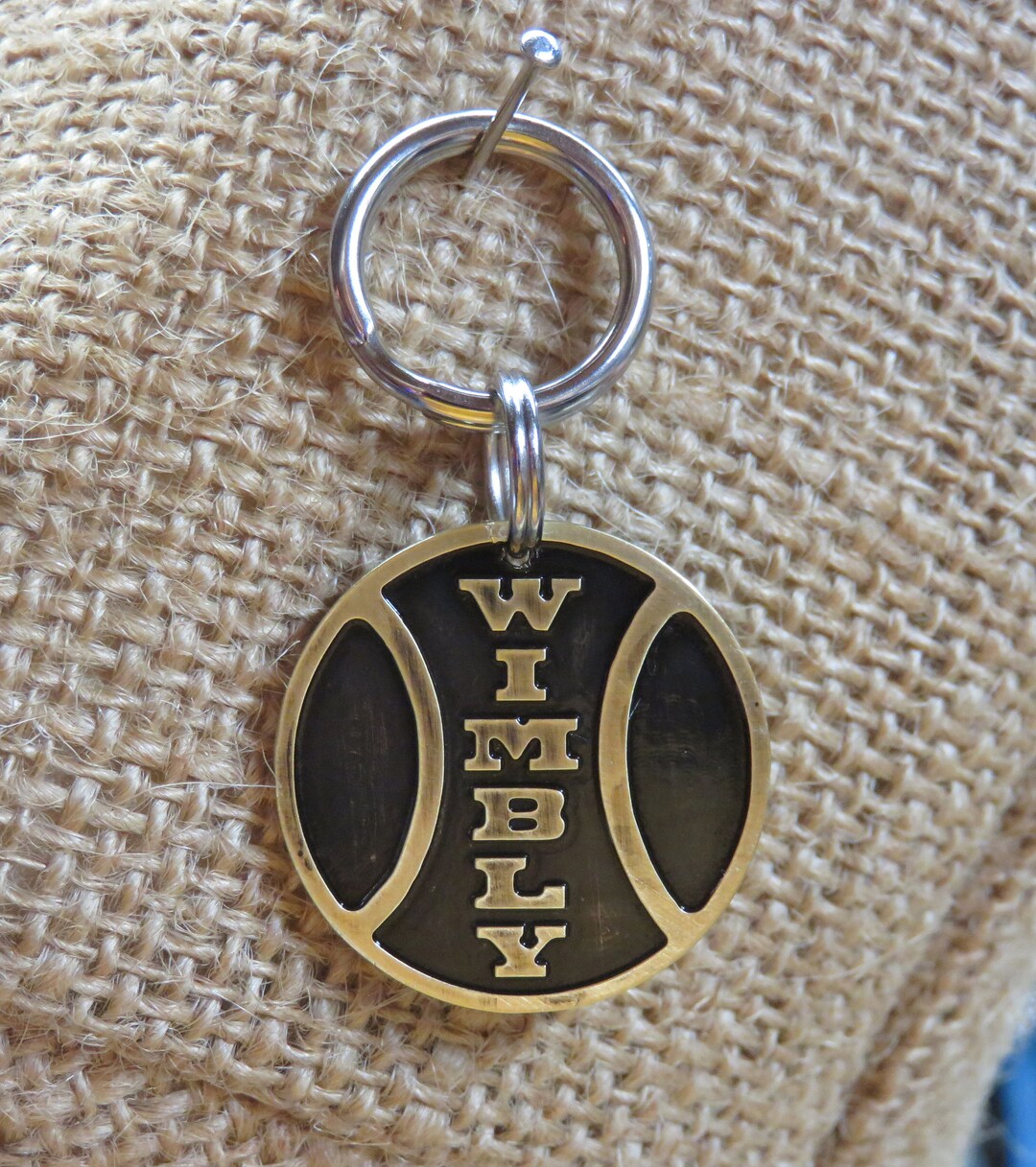 Tennis Ball Dog Tag-custom Dog Id in Brass, Nickel Silver or Copper ...