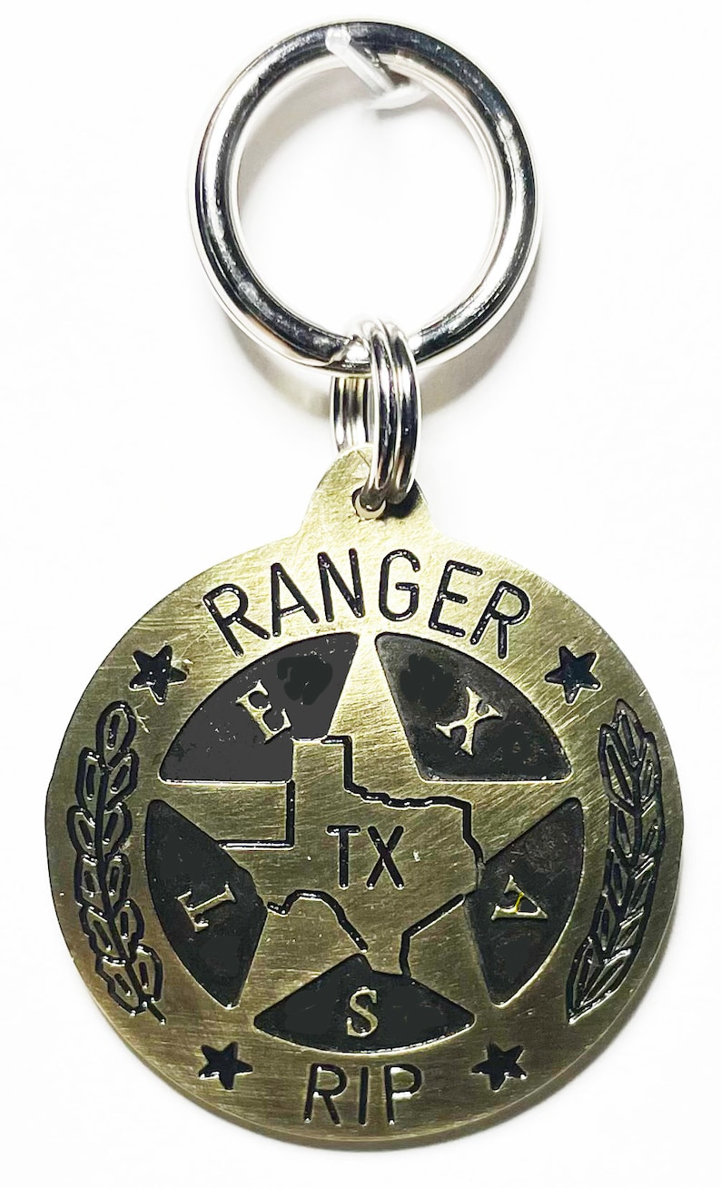 K9 Texas Ranger Police Badge Dog Tag-custom Engraved Dog Collar Tag-law ...