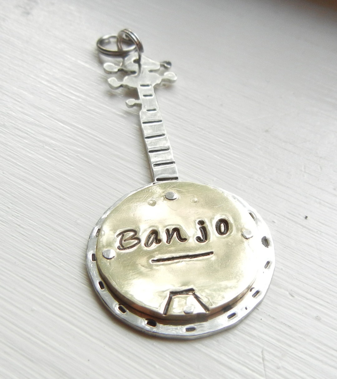 Banjo Dog Tag Id-unique Banjo Pet Tag-handmade Brass Nickel Silver Pet ...