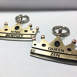 Crown Pet Id Tag-king Queen Princess Dog Tag-royalty Name Tag in Brass ...