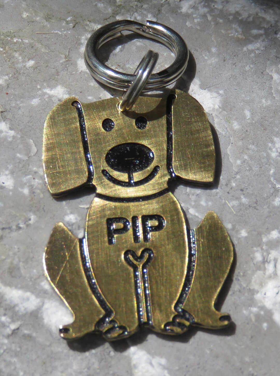 Sitting Dog Outline Pet ID Tag-dog Pet Tag Id-unique Pet Tag ...
