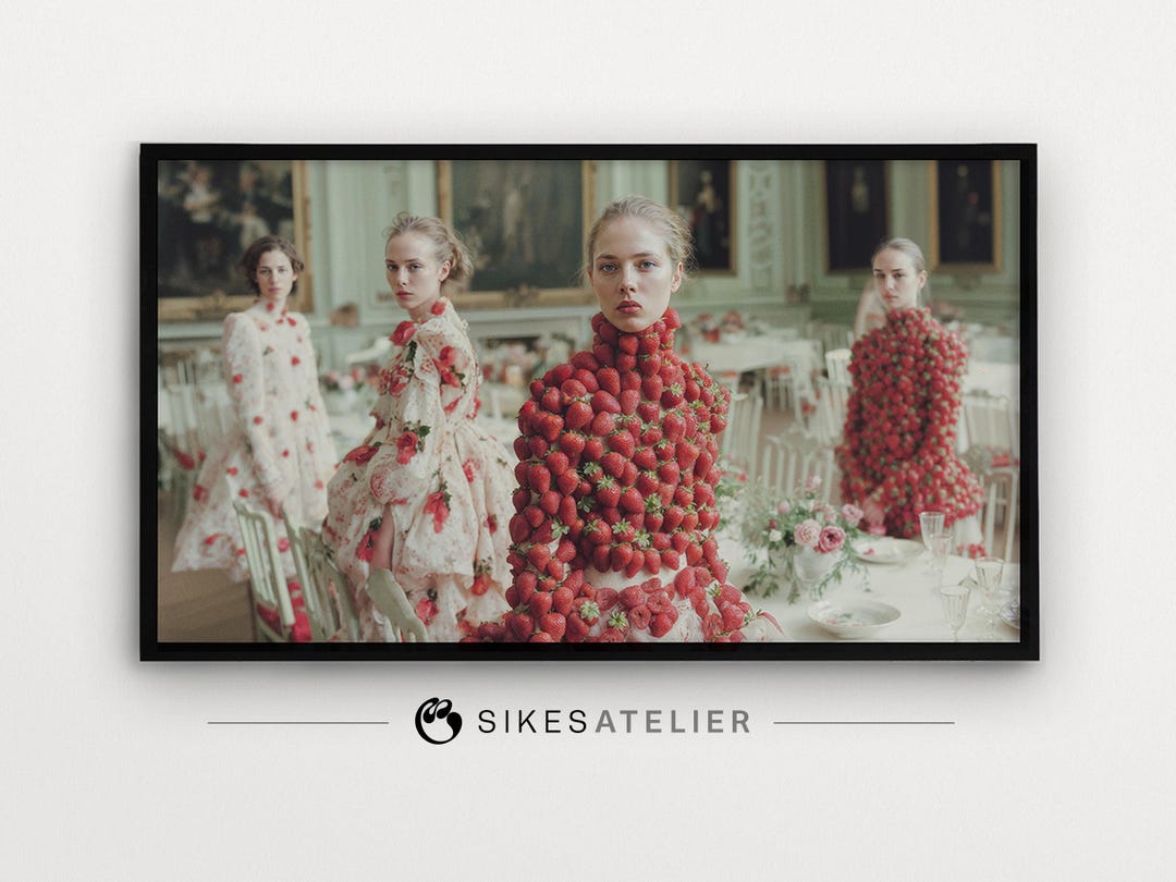 Strawberry Rococo Coquette TV Art & Desktop Wallpaper (digital Download ...
