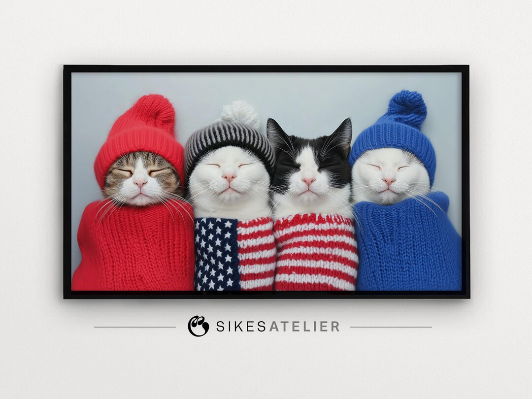 Funny Cats 4th of July Frame TV Art & Desktop Wallpaper (digital ...