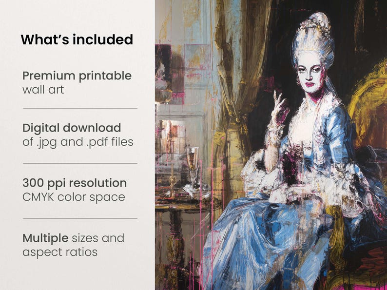 Marie Antoinette Print: Rococo, Dark Coquette Decor, Inspired by ...