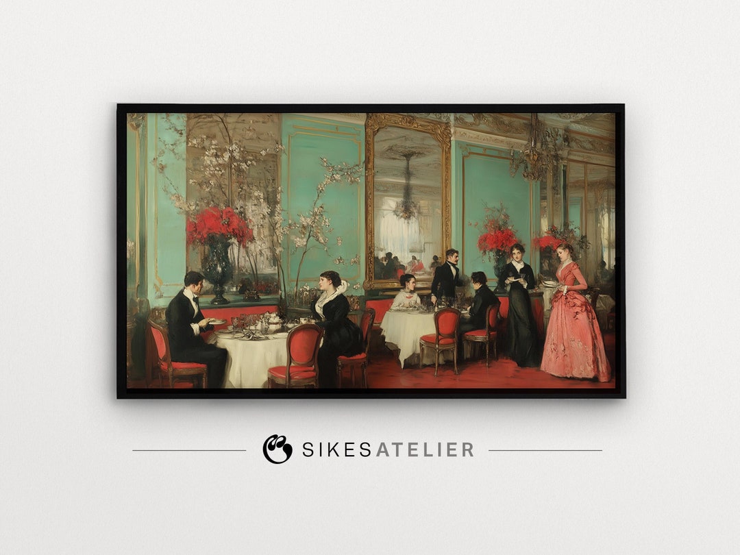 Rococo Cafe Frame TV Art: Vintage Baroque Digital Wallpaper (digital ...