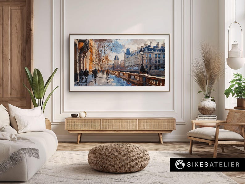 Paris FRAME TV Art in an Impressionistic Style. Digital Download. Can ...