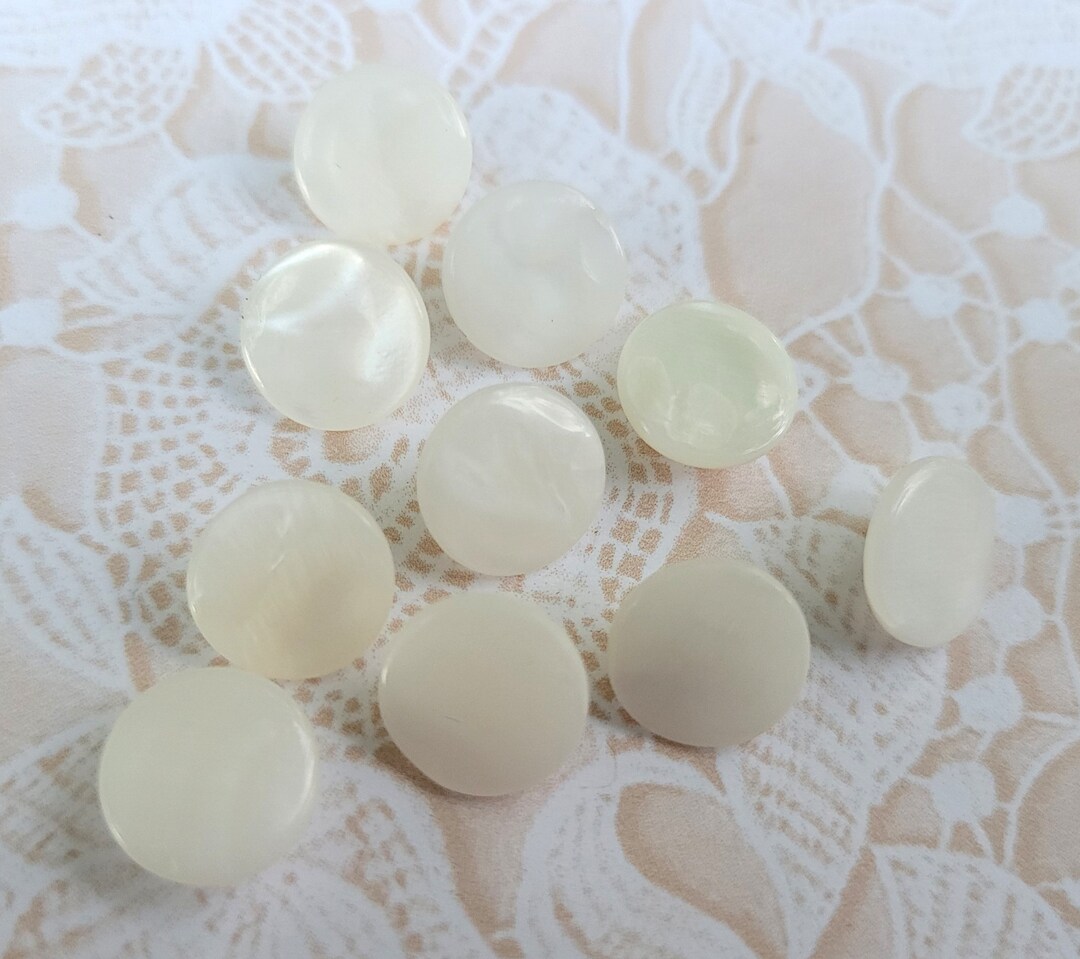 10 White Pearl Buttons 3/8 Inch 10 Mm Vintage Buttons Shank Buttons - Etsy