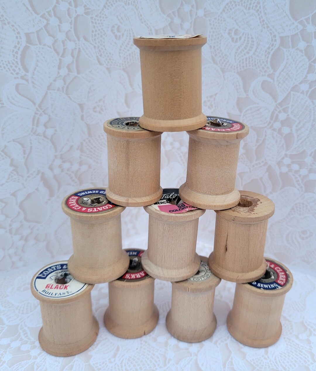 Vintage Wooden Spools for Crafts: Sewing & Organizing (set of 10) - Etsy