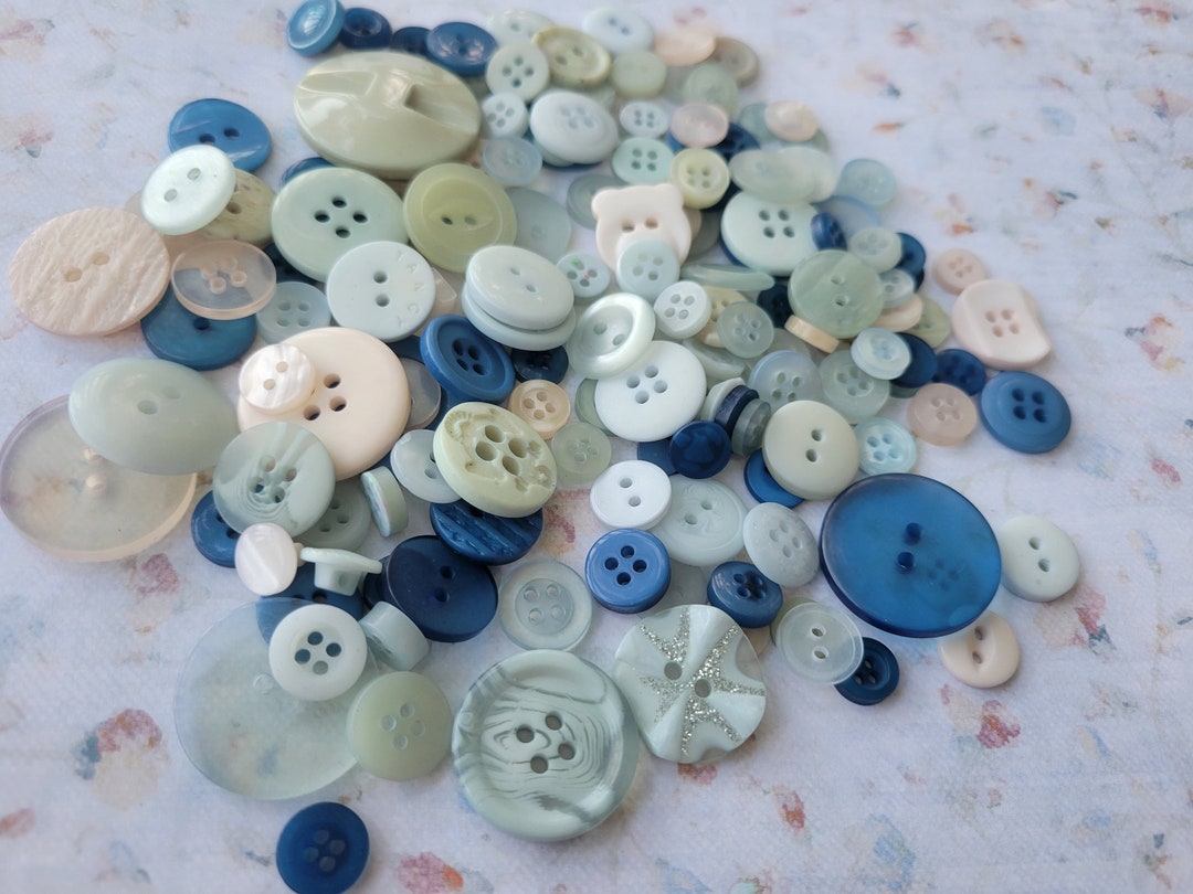 160 Shades of Blue & White Buttons - Etsy