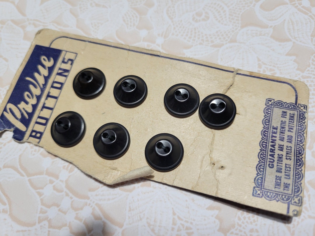 7 VERY Dark Brown/black Vintage Buttons 1/2 Inch Shank Buttons Raised ...