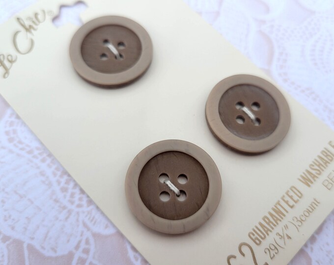 3 Beige Vintage Buttons 3/4 Inch 19mm 4 Hole Buttons Made in Japan - Etsy