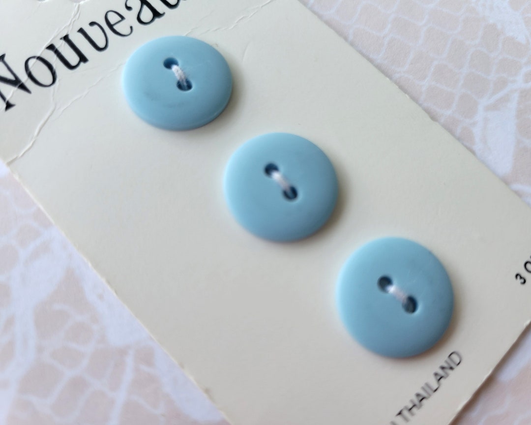 3 Light Blue Vintage Buttons 9/16 Inch 15mm Nouveaute Button Card - Etsy