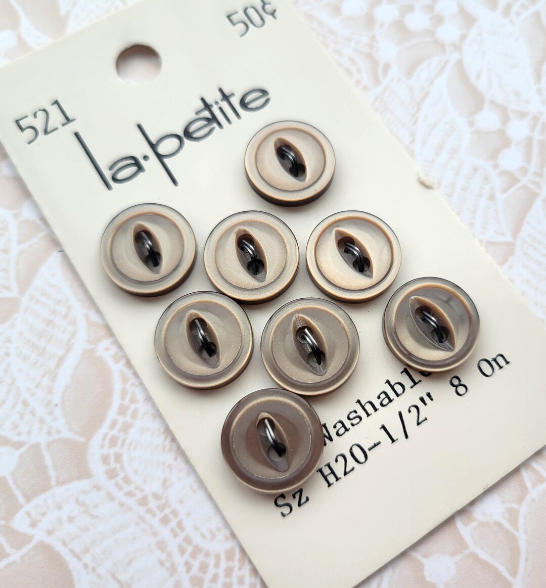 8 Muted Bronze Cat Eye Vintage Buttons 1/2 Inch 12mm La Petite Button ...