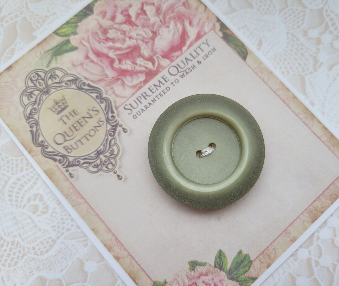 Big Soft Green Vintage Buttons 1 1/4 Inch 34 Mm - Etsy