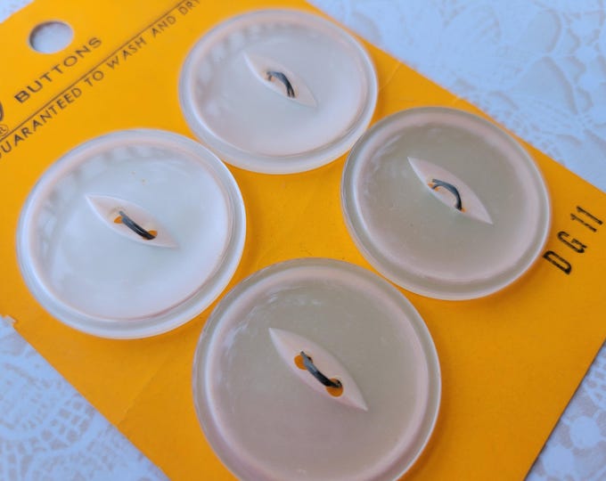 4 Big White Cat Eye Vintage Buttons 1 1/16 Inch 27mm Glow Sew Buttons ...