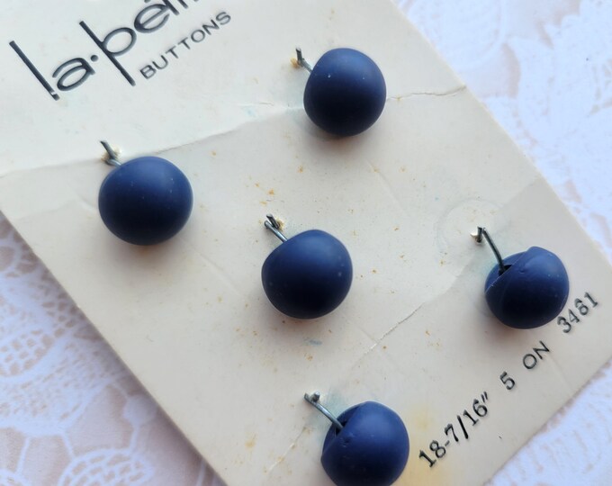 5 Navy Blue Ball Buttons 7/16 Inch 10mm La Petite Button Card - Etsy