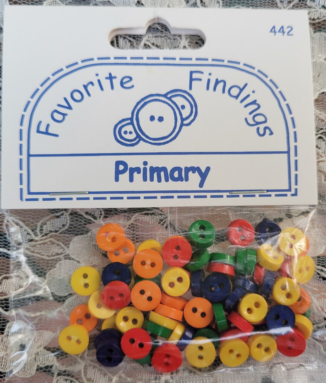 Favorite Findings Primary Colors Buttons 75 Buttons Sew Thru 1/4 Inch ...