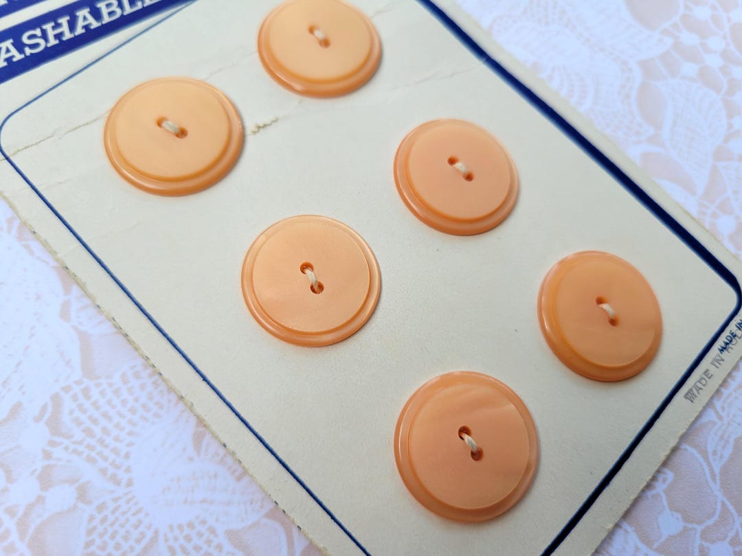 6 Light Peach Vintage Buttons 13/16 Inch 20mm La Mode Button Card - Etsy