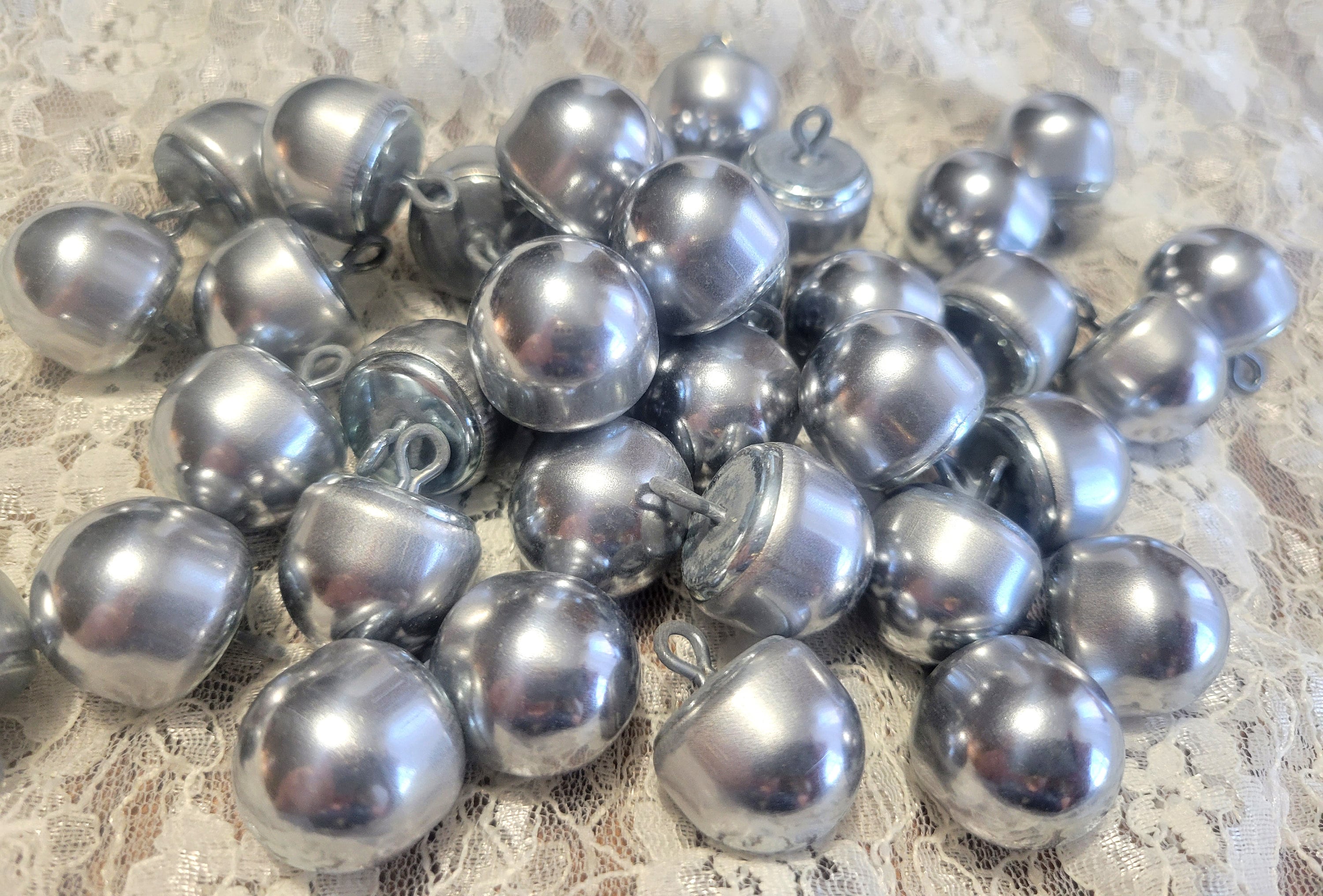 10 Vintage Silver Ball Buttons Nickel 3/4 Inch Wide 5/8 Inch - Etsy