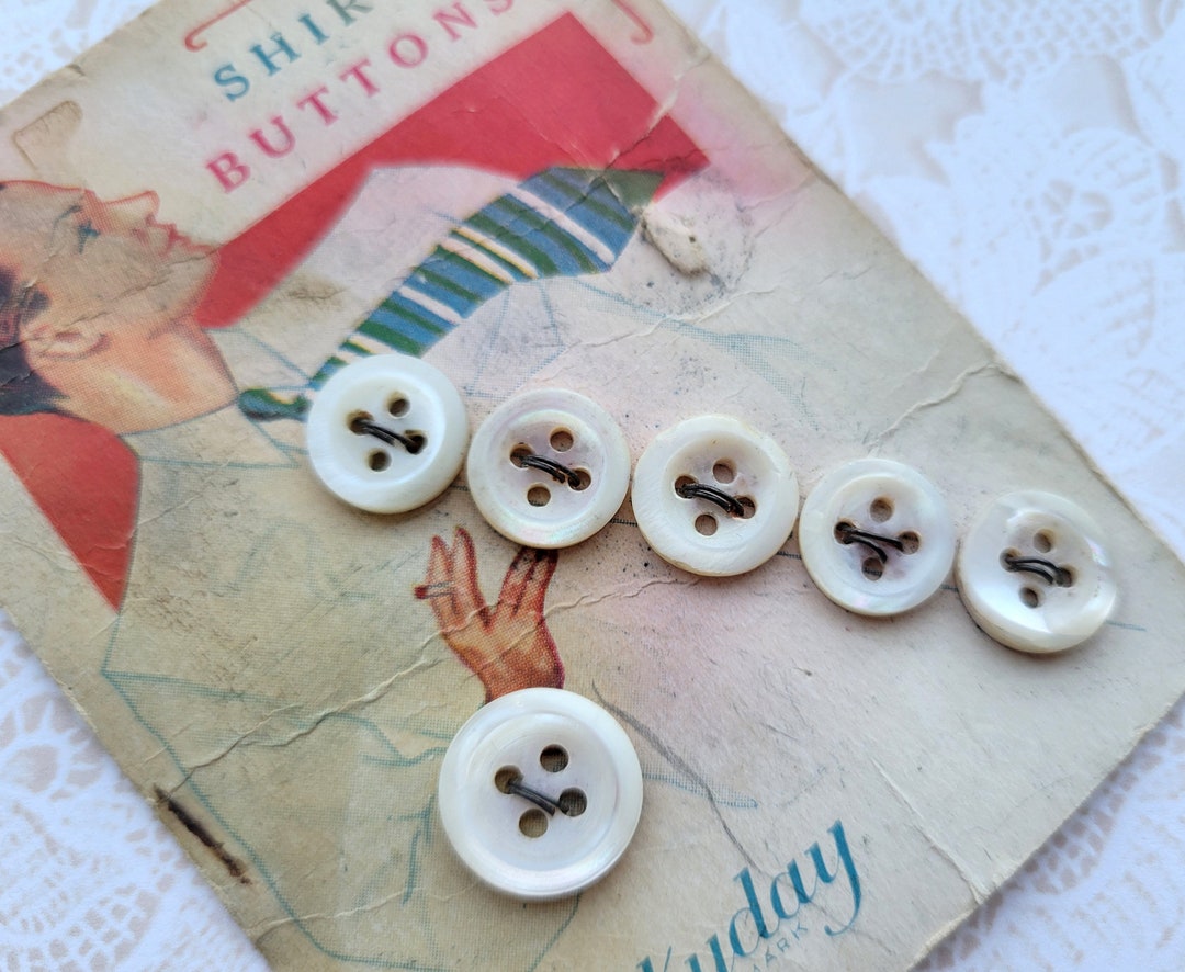 5 White Shirt Buttons Vintage Luckyday Buttons 3/8 Inch 11mm - Etsy