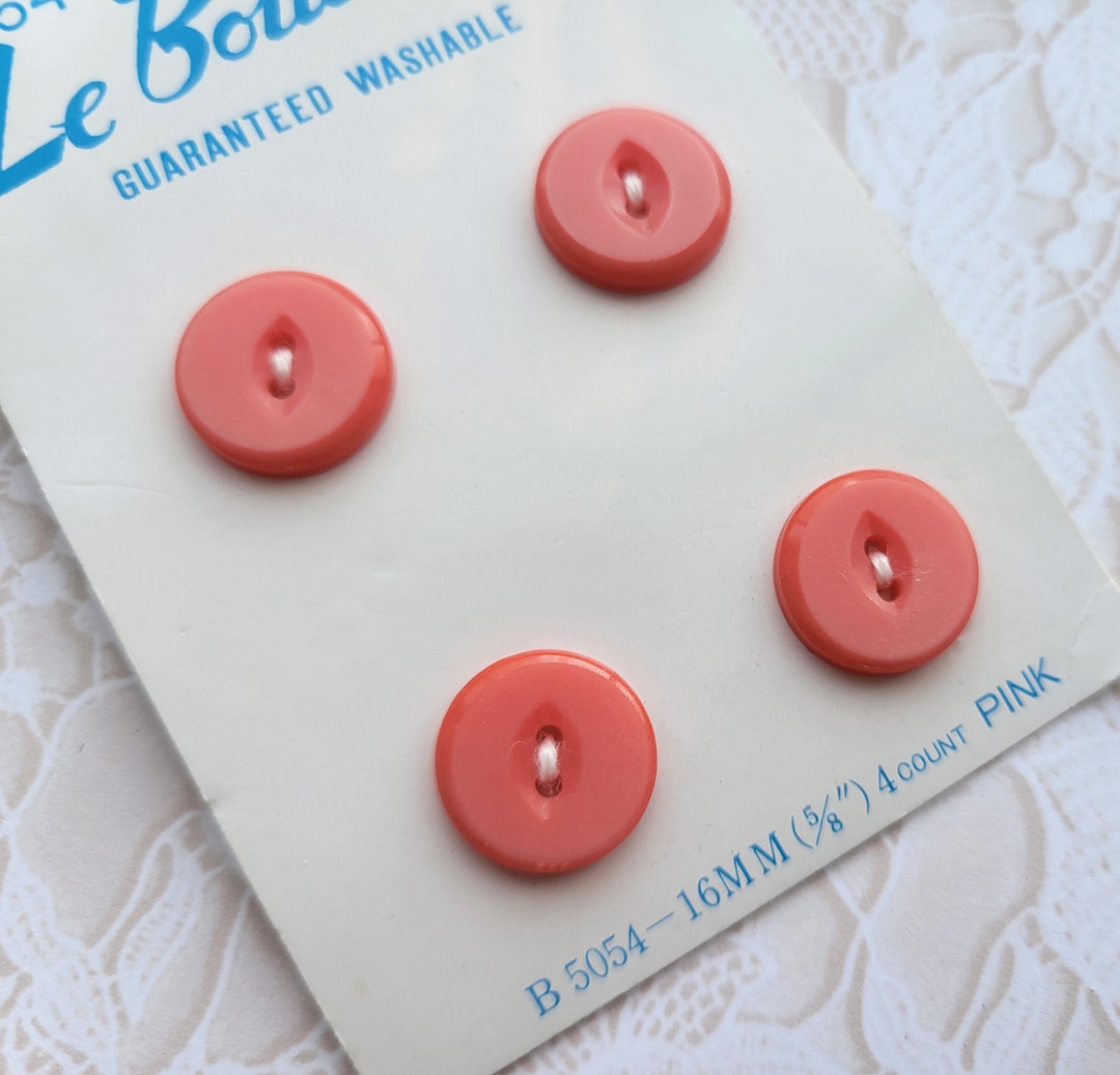 4 Salmon Pink Cat Eye Vintage Buttons 5/8 Inch 15mm Le Bouton Button ...