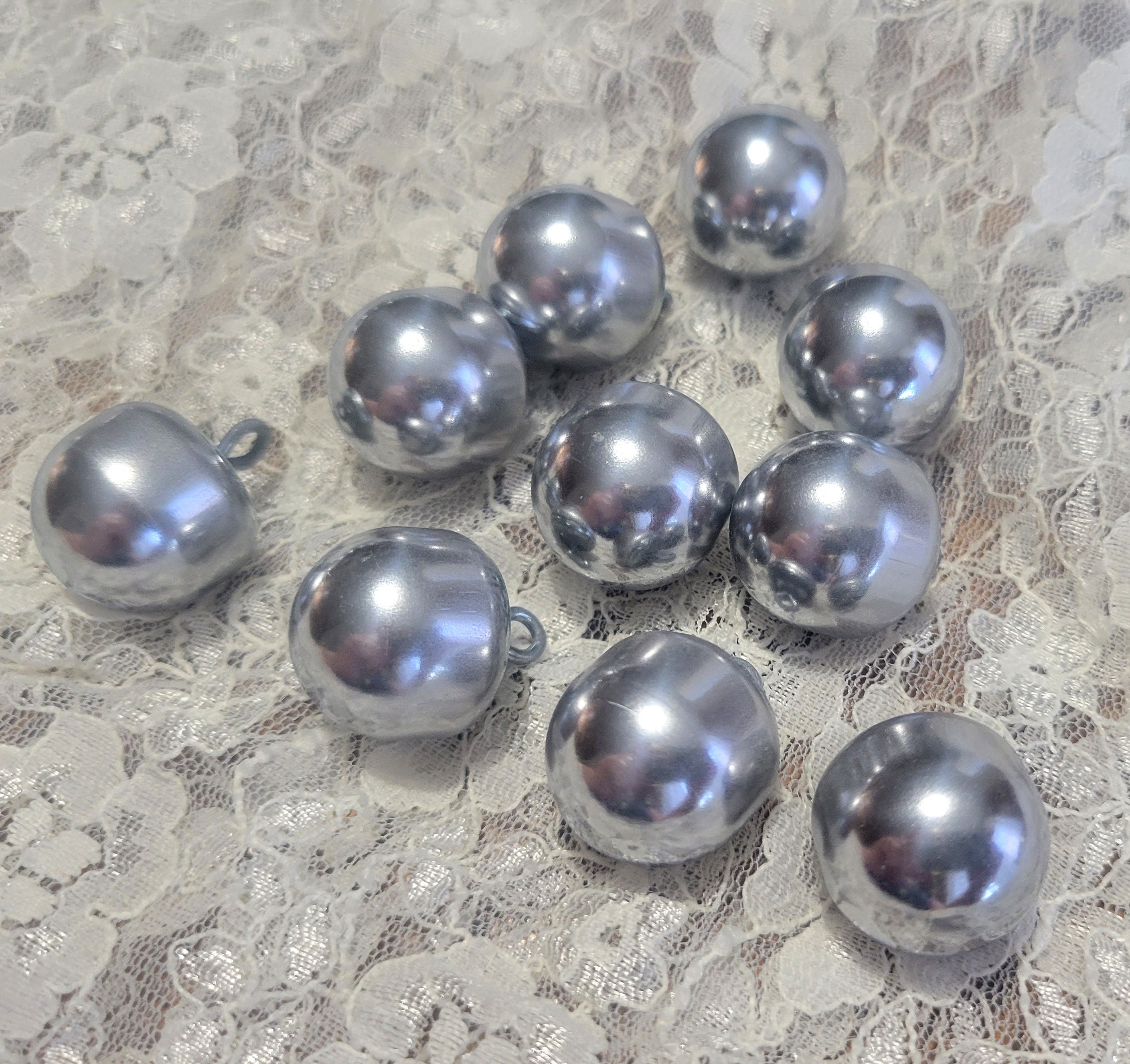10 Vintage Silver Ball Buttons Nickel 3/4 Inch Wide 5/8 Inch - Etsy