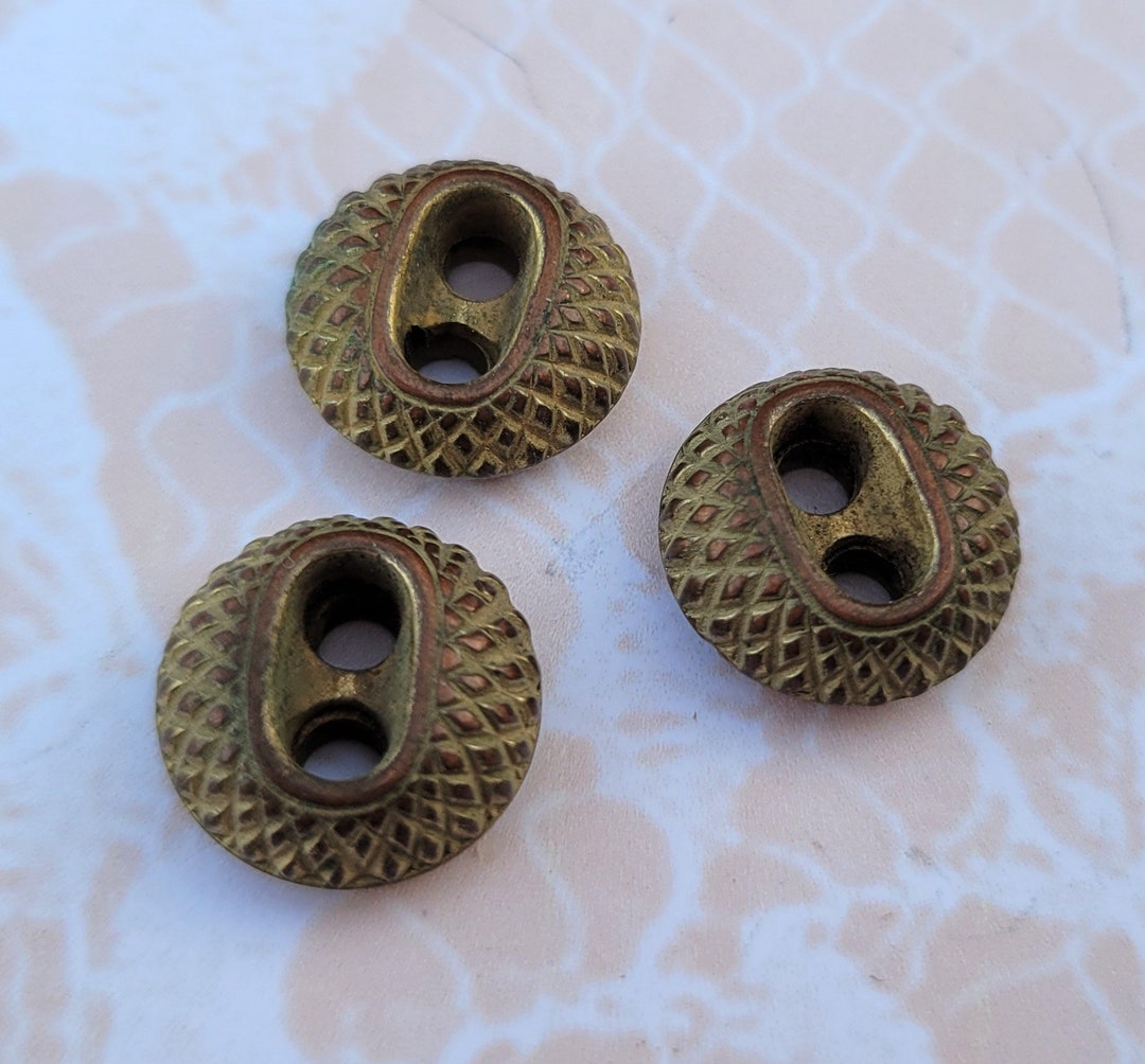 3 Small Bronze Metal Vintage Buttons 1/2 Inch 13mm - Etsy
