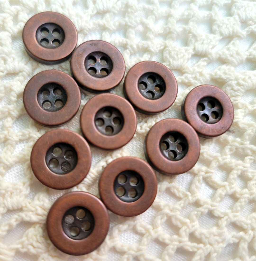 10 Bronze 4 Hole Vintage Buttons 1/2 Inch - Etsy