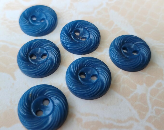 6 Blue Vintage Buttons Cute 5/8 Inch 15mm - Etsy