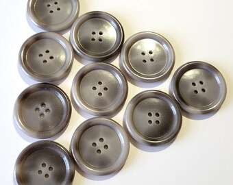 1 Grey Buttons WHOLESALE 4 Hole Buttons VINTAGE 25mm 40L Gray Buttons ...