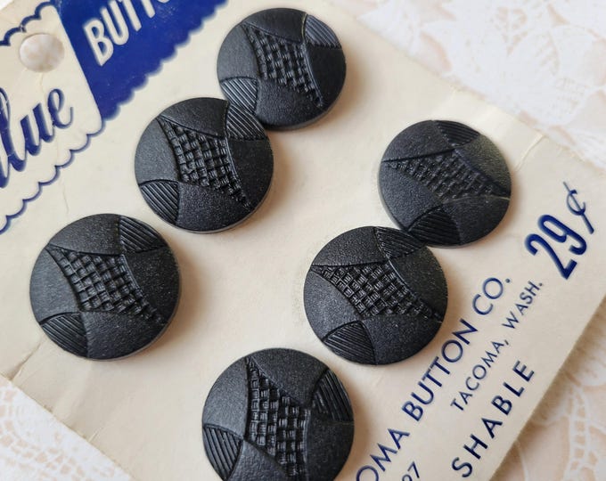 6 Black Diamond Vintage Buttons 3/4 Inch 18mm Value Buttons Shank ...