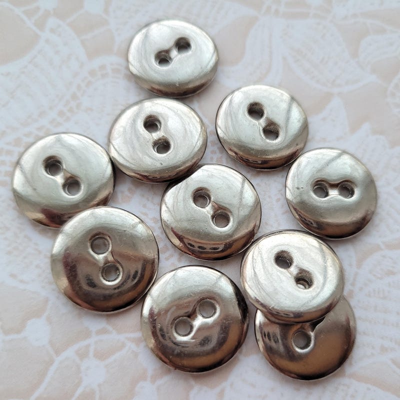 Silver Buttons - Etsy