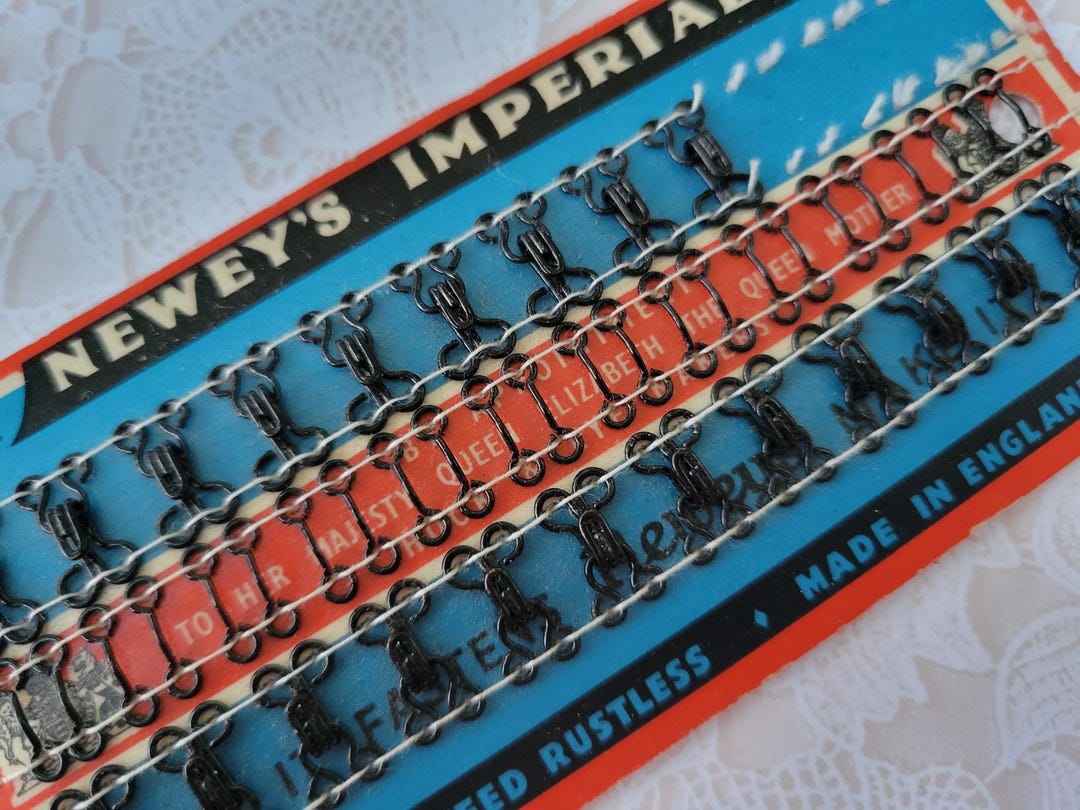 Newey's Imperial Black Hook & Eye Closures Guaranteed Rustless Made in ...