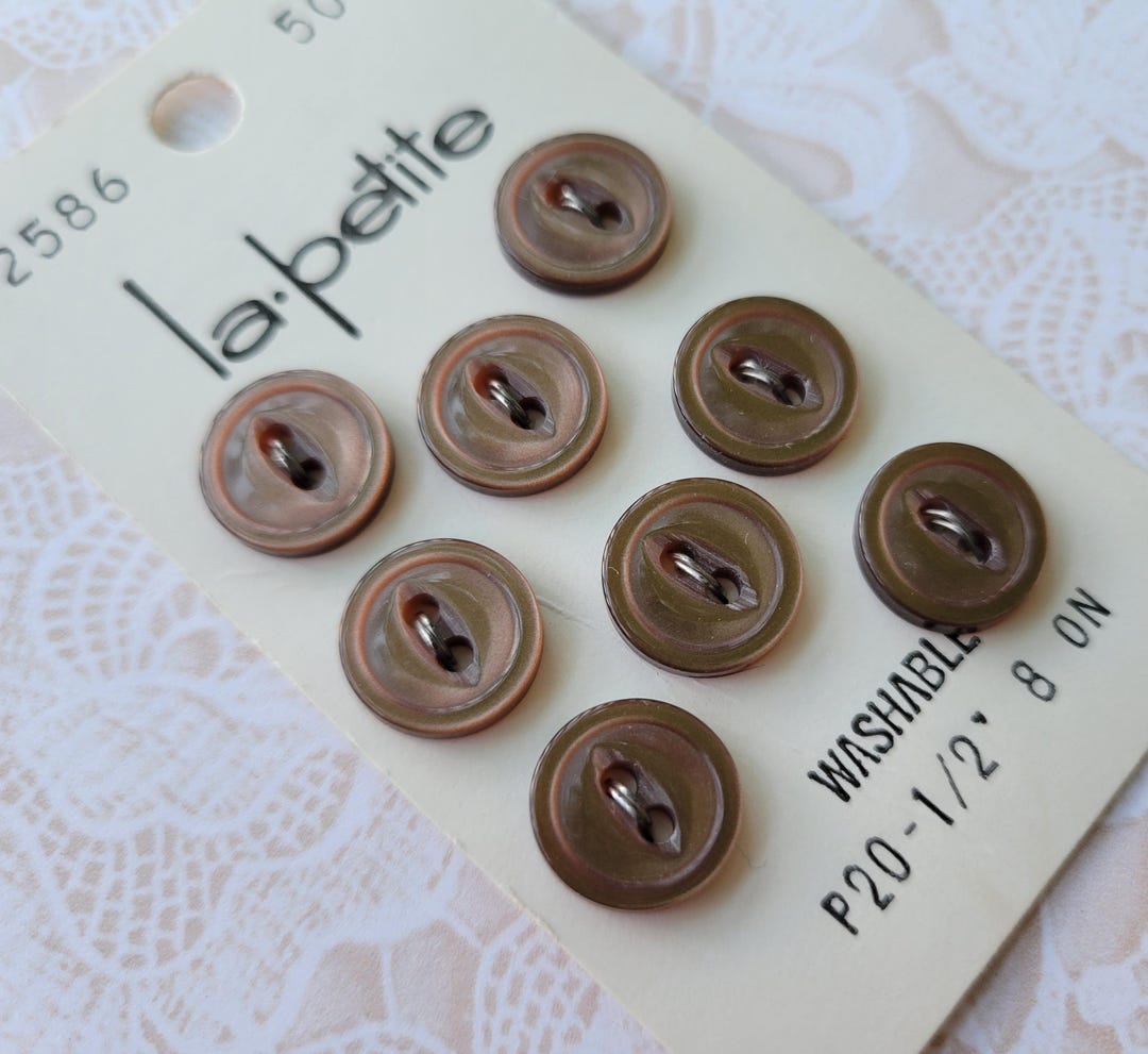8 Brown Vintage Cat Eye Buttons 1/2 Inch or 12mm La Petite Button Card ...