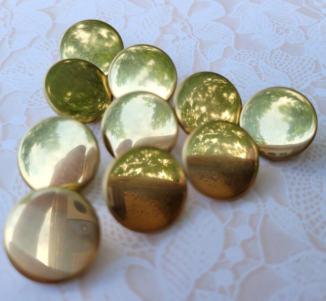 10 Shiny Gold Vintage Shank Buttons 11/16 Inch 18mm - Etsy