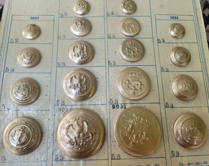18 Gold Metal Vintage Buttons Anchor Buttons Crest Buttons Eagle ...