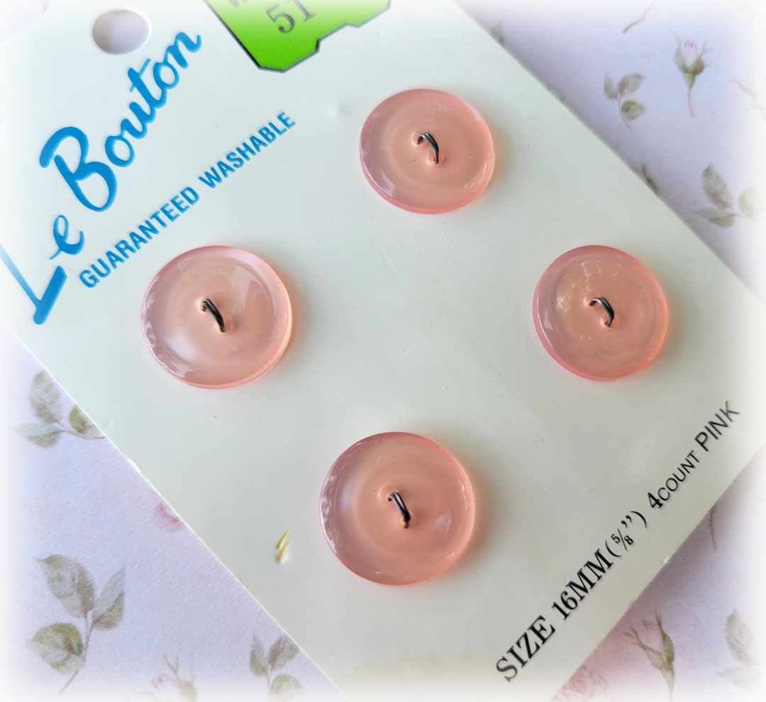 4 Light Pink Buttons 5/8 Inch on Le Bouton Card - Etsy