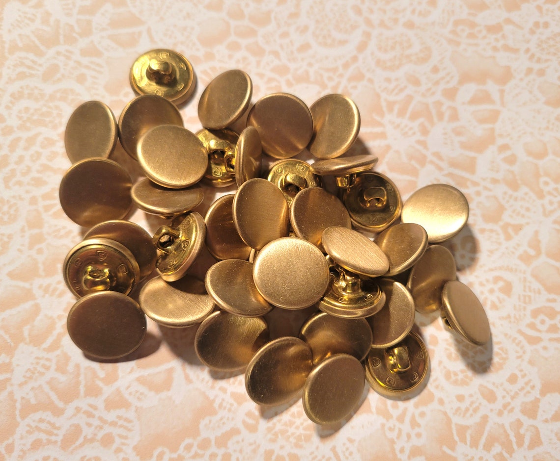 10 Gold Shank Buttons 5/8 Inch New Vintage Buttons From - Etsy