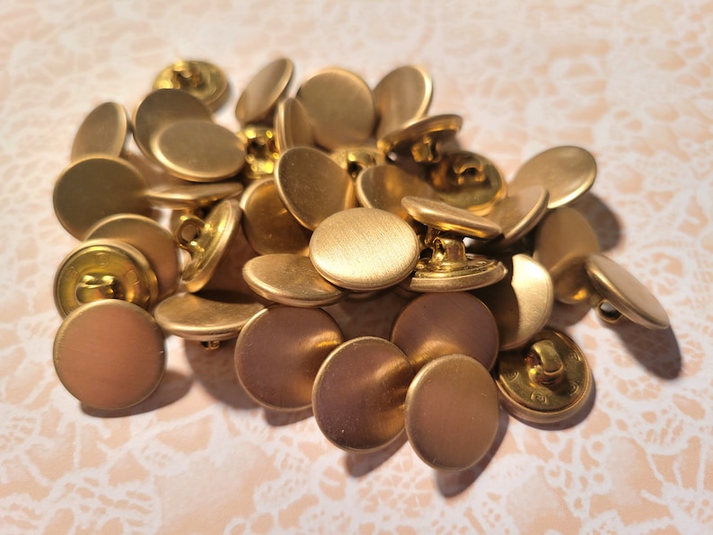 10 Gold Shank Buttons 5/8 Inch New Vintage Buttons From Muscatine Iowa ...