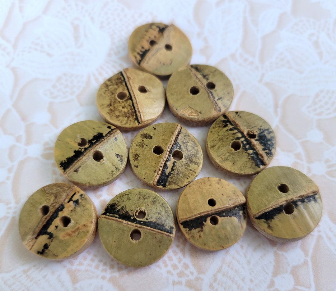 10 Vintage Wood or Wood Look Buttons Western Style 5/8 Inch - Etsy